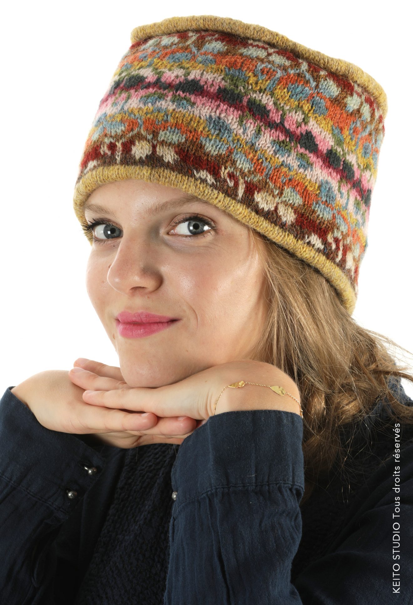 Bonnet Eeti trèfle vert - KEITO STUDIO - bonnet tricot élégant