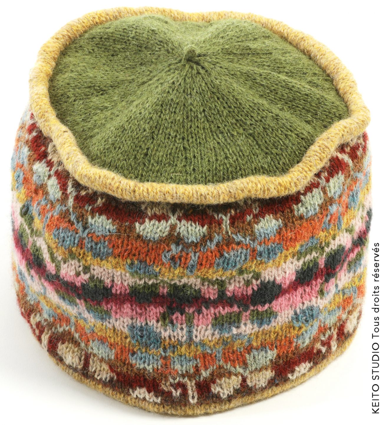 Bonnet Eeti trèfle vert - KEITO STUDIO - bonnet tricot élégant