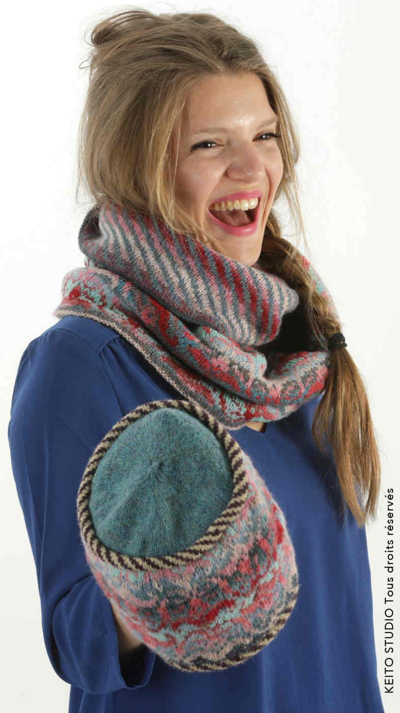 Bonnet Eeti arabesques - KEITO STUDIO - kit tricot en rond